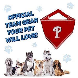 Pets First MLB Philadelphia Phillies TIE Bandana, Large/X-Large. Dog Bandana Scarf Bib for Pet Cat Dog. The Ultimate Game-Day, Party Bandanna (PHP-3550-L-XL)