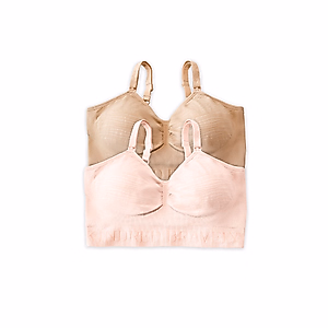 Kindred Bravely 2-Pack Hands Free Pumping Bra Bundle (Beige and Pink, X-Large-Busty)