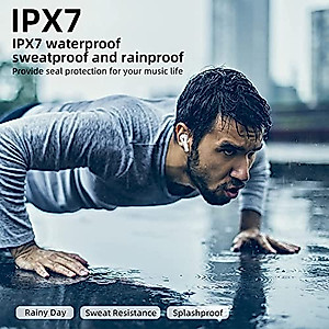 GVOVG Wireless Headphones, Bluetooth 5.3 Headphones with Active Noise, IPX7 Waterproof Stereo Sound Wireless Earbuds with Charging Case, Bluetooth Earbuds with Microphone for iOS/Android