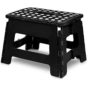 Utopia Home Folding Step Stool - (Pack of 1) Foot Stool with 9 Inch Height - Holds Up to 300 lbs - Lightweight Plastic Foldable Step Stool for Kitchen, Bathroom & Living Room (Pink)