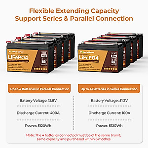 12V 100Ah Self-Heating LiFePO4 Lithium Battery with Smart APP, 4000+Cycle LiFePO4 Battery, Built-in 100A BMS, Wireless Real-Time Battery Monitor Function for RV, Marine, Off Grid Application