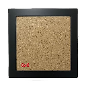 KELE MODEL 6x6 Picture Frames Black. Solid Wood Frame. Set of 2. Plastic Panel (Film Needs to be Removed) Table or Wall.Front Window Opening 5.5x5.5 inch.