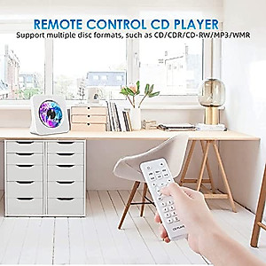 Portable CD Player with Bluetooth, Gueray Desktop CD Music Players for Home Built-in Double HiFi Sound Speakers, Support AUX&USB Headphone Jack, FM Radio Boombox, LCD Screen Display for Kids Gift