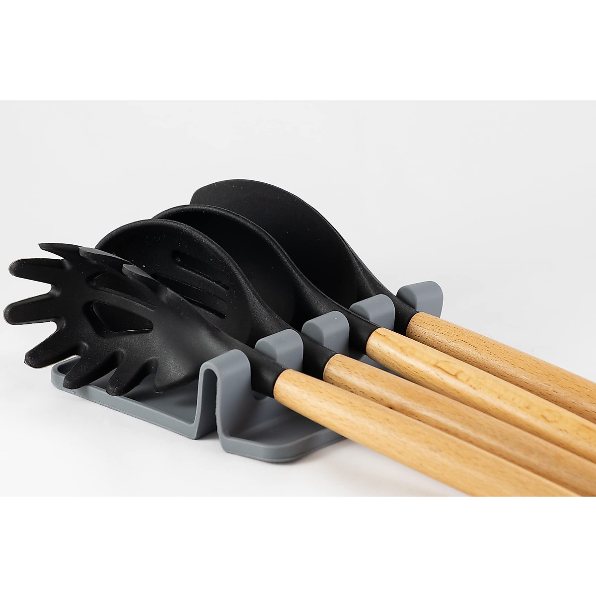 SOL - Silicone Utensil Rest with Drip Pad for Multiple Utensils, Heat-Resistant, BPA-Free Spoon Rest & Spoon Holder for Stove Top, Kitchen Utensil Holder for Spoons, Ladles, Tongs & More - by Sol