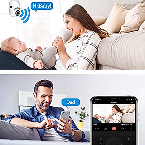 Light Bulb Security Camera Outdoor Wireless WiFi, 2.4G Wireless WiFi Lightbulb Cameras, Pan and Tilt to Surveillance Every Details for Indoor, with 2-Way Audio, Motion Detection, Color Night Version