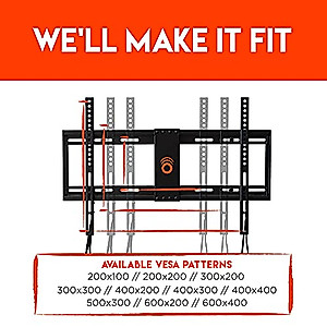 ECHOGEAR Low Profile Fixed TV Wall Mount for TVs Up to 80" - Holds Your Only 1.25" from The Pull String Locking System Easy Cable Access Big Hardware Assortment Simple Install