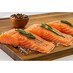 Amazon Fresh Brand, Atlantic Salmon Skin On Fillet Portions, 12 Oz, Responsibly Sourced (Previously Frozen)