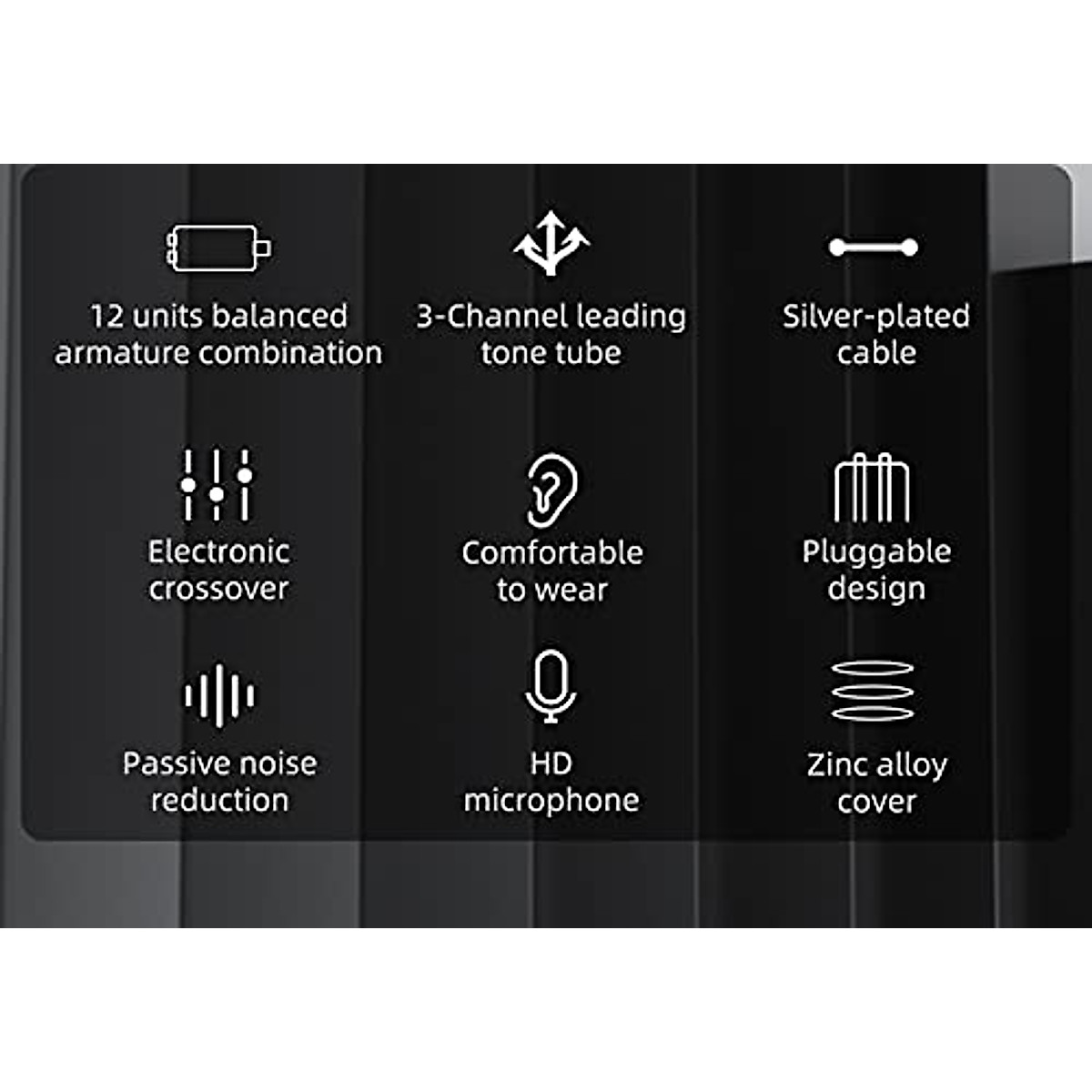 KZ-AST in-Ear Monitors, 24BA Top-Level Configuration HiFi Stereo Earphones, Lightweight Noise Isolating Stage IEM Wired Earbuds/Headphones for Musician Audiophile (with Mic, Black)