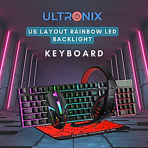 ULTRONIX Gaming Desktop, Intel Core I7 8TH GEN, Nvidia RTX2060, 32GB RAM, 256GB SSD, Keyboard, Gaming Mouse, Mouse Pad, Headset Combo, Win11 Pro