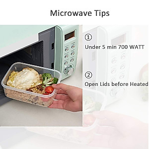 Tauno Clear Food Storage Containers with Lids, BPA Free Plastic Food Containers, Reusable Meal Prep Containers Food Containers for Lunch Boxes, 38 Cup /10 Quart Total, 12 Pack