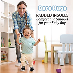 BARE HUGS Baby Boys Soft Infant Boat Shoe Style Loafer Blue Denim 3-6 Months