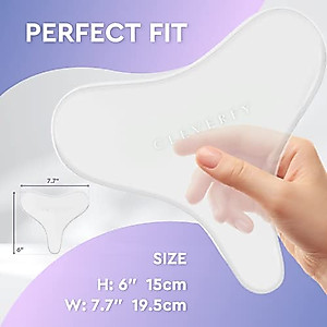 CLEVERFY Silicone Chest Wrinkle Pads Sleeping Reusable (3 Pack T-shape) - Decollete Anti Wrinkle Chest Pads - Silicone Patches for Wrinkles - Anti Wrinkle Patches for Chest Wrinkle Prevention