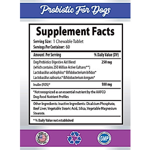 PET SUPPLEMENTS Digestive probiotics - PROBIOTICS for Dogs - Healthy Gut - Stop Gas Diarrhea and Bad Breath - Digestive Boost - Dog probiotics for Allergies - 2 Bottles (120 Treats)
