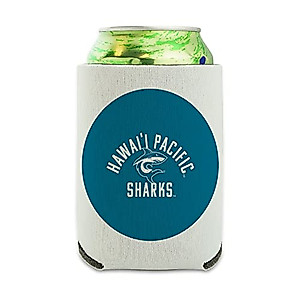Hawaii Pacific University Shark Logo Can Cooler - Drink Sleeve Hugger Collapsible Insulator - Beverage Insulated Holder