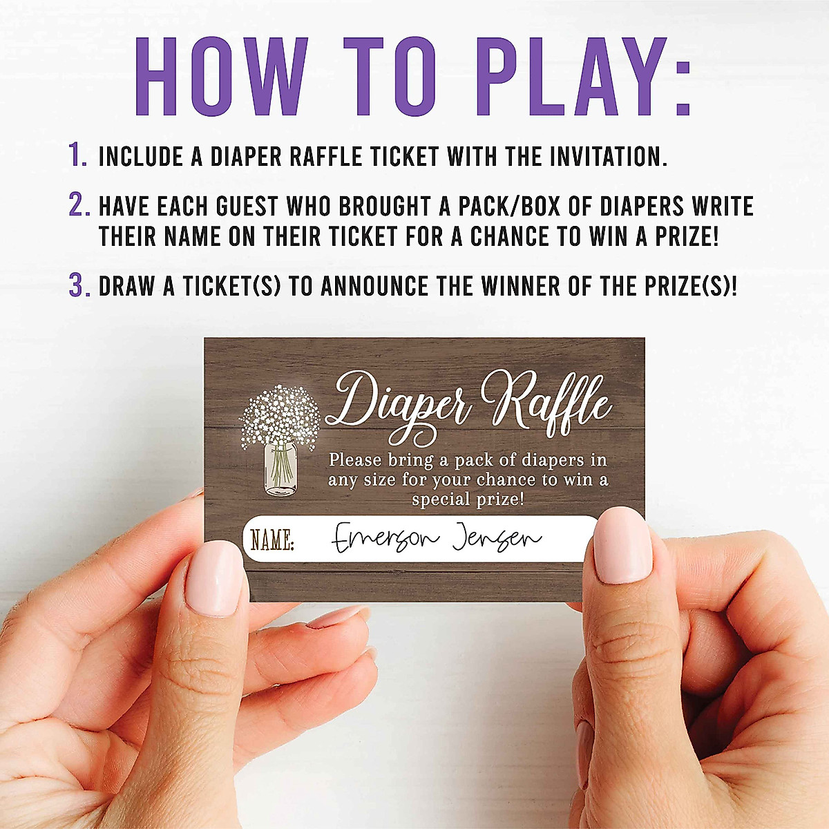 25 Baby Shower Diaper Raffle Tickets For Baby Shower Games To Play - Rustic Baby Shower Games Gender Neutral, Diaper Raffle Cards, Baby Raffle Tickets, Baby Shower Invitation Inserts, Baby Shower Idea