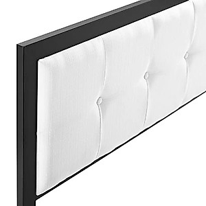 Modway MOD-6176 Teagan Tufted Fabric Queen Headboard in Black White