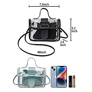 Clear Crossbody Bag Purse, Stadium Approved Clear Purse Bag for Women, Small Clear Purse Work Bags, Clear Handbags for Women