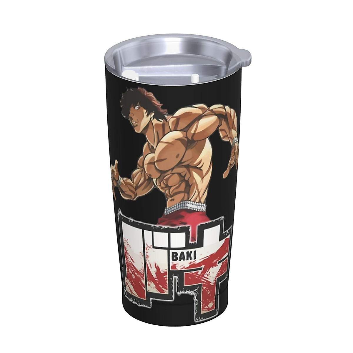RedVos Anime Baki The Grappler Hanma Baki Band Stainless Steel Mug With Lid And Straw Adult Fashion Coffee Cup 20oz