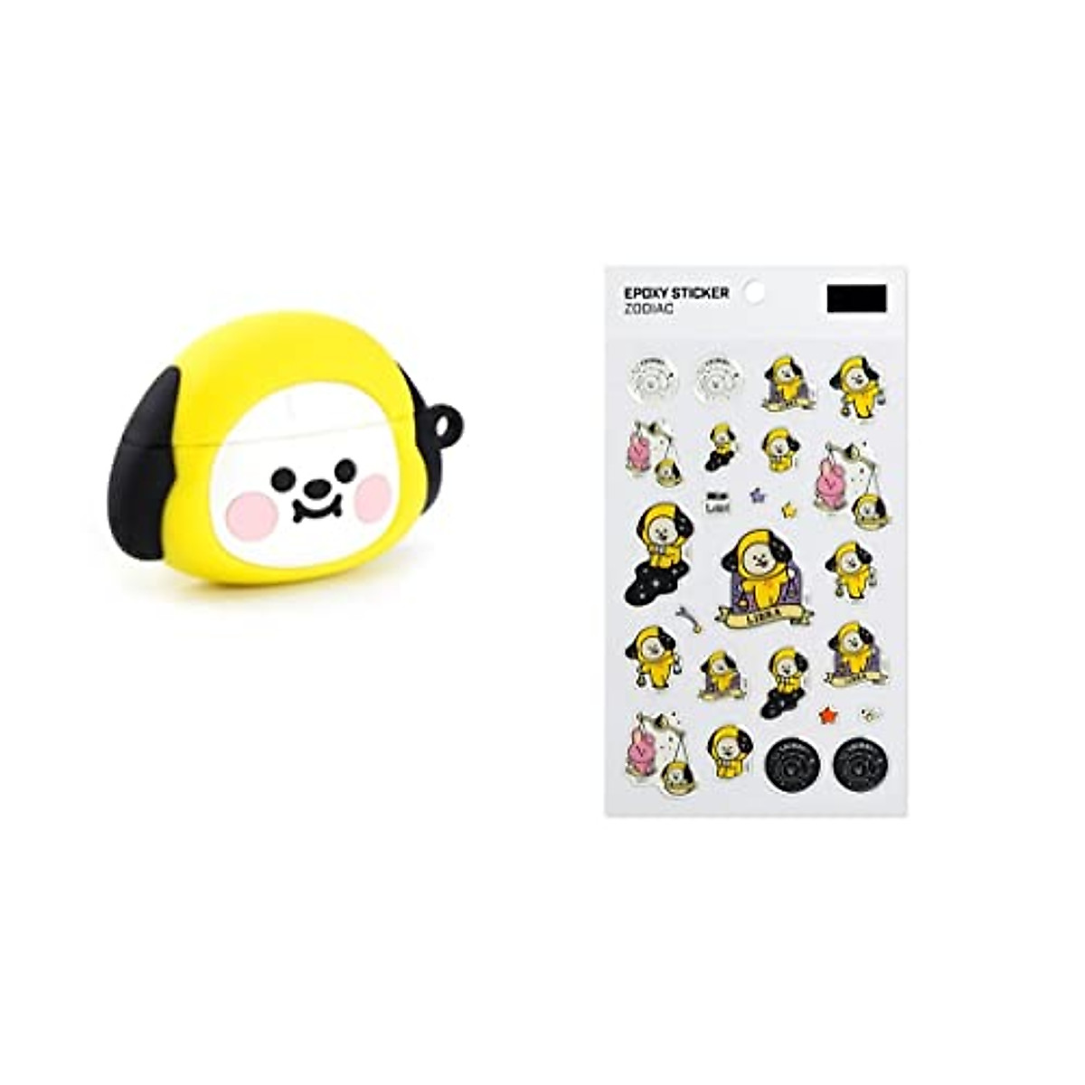 Bangtan Boys_Jimin-Chimmy Official Merchandise_ [PRO] One Chimmy Baby Character Cute Silicone Case Compatible with Airpods Pro + One Chimmy Sticker+Photo Cards Included_Proof Yet to Come Butter
