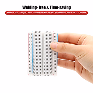 3 Pack 400 Tie-Points Solderless Breadboard Electronic for Beginners, Arduino Prototyping Shield Distribution Raspberry Pi ESP, 3 Piece