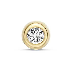 Lavari Jewelers 16 Gauge Labret Monroe Style Stud Ball Lip Ring in 14k Yellow Gold with 3 mm Cubic Zirconia