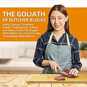 30x20 Bamboo Extra Large Cutting Board- Use as a Charcuterie Board, Butcher Block, Over Sink, Brisket, Rv Stove Top Cover, Noodle Board Stove Cover, Meat Cutting Board