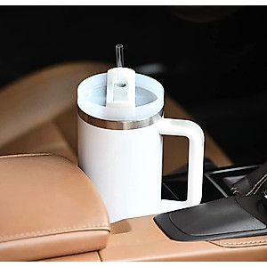 Budget Friendly Quencher Stainless Steel Reusable Vacuum Insulated 40 oz Tumbler with Leak Resistant Lid, Handle and Straw for Water, Iced Tea or Coffee… (Rose Quartz)