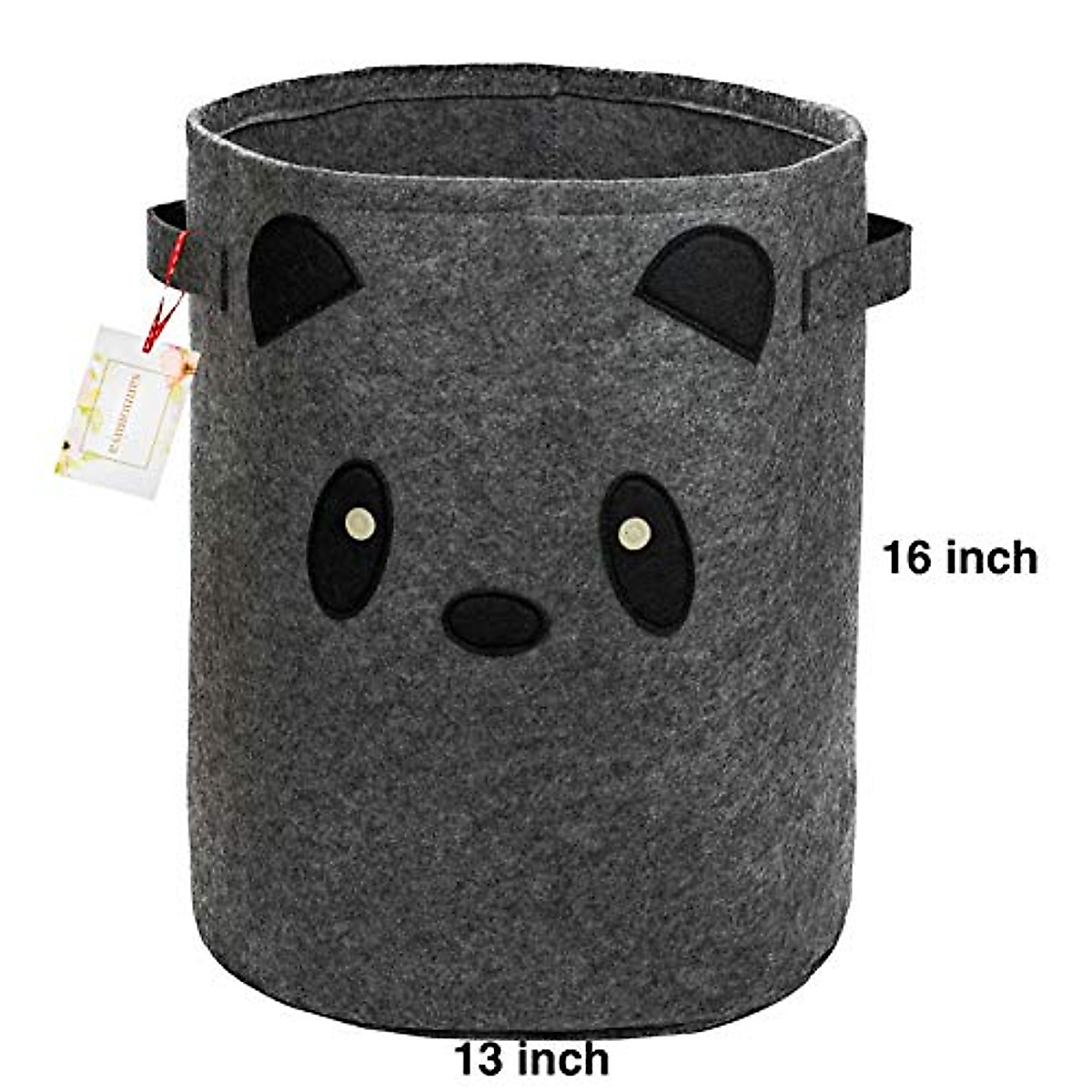 Kids’ Collapsible Laundry & Toy Basket – Felt Baby Hamper with Strong Handles & Cute Design – Kids & Baby Laundry Basket for Boys & Girls, Storage, Organization, Nursery by Sannomiya - Panda