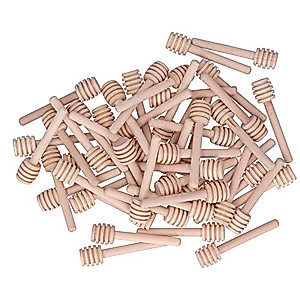 50PCS Wooden Honey Dipper Stick,8CM Honey Stirrer Stick Honeycomb Sticks,Honey Wand for Honey Jar Dispense Drizzle Honey and Wedding Party Favors Gift