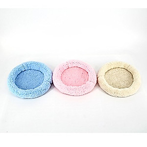 HongGun® Hamster nest, Hamster Bed Mat Circular Shaped Warm Soft Comfortable Washable PP+Velvet for Mice, Guinea Pigs and Other Small Animals (L, Pink)