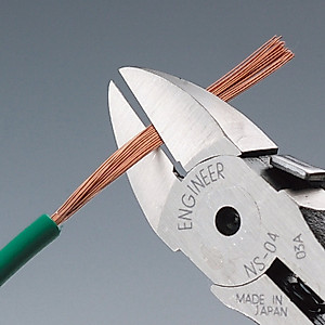 ENGINEER NS-04 Precision Side Cutters Micro Nippers, Professional Grade, Made in Japan, ESD Safe with Hardened Carbon Steel Jaws