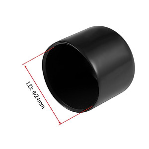 uxcell 5pcs Rubber End Caps 24mm ID Vinyl Round Tube Bolt Cap Cover Screw Thread Protectors Black