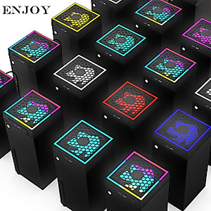 INITMMO Cooling Fan Dust Proof for Xbox Series X with Colorful Light Strip,Efficient Mute Top Cooler System,RGB LED Light& Independent Touch Switch,2 USB Ports,Xbox X Accessories with Extra Dust Plugs