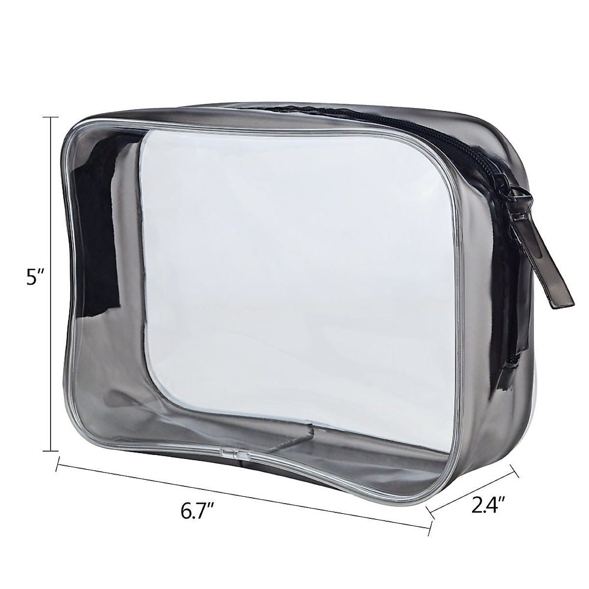 Wobe 5 Packs Clear Cosmetics Bag TSA Approved, PVC Zippered Toiletry Carry Pouch Portable Makeup Bag for Vacation Travel, Bathroom and Organizing Waterproof Makeup Bag Vinyl Plastic Organizer Case