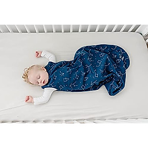 Woolino Merino Wool Baby Sleep Sack - 4 Season Basic Sleep Sack for Baby - Two-Way Zipper Sleeping Bag for Infants - Baby Wearable Blanket - 6-18 Months - Night Sky