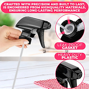 ALPENKOK 4 Pcs Spray Nozzle for Bottles - Spray Bottle Tops Replacement, Durable Plastic, Adjustable Length, 2 Spray Modes, Fits 8 Oz and 16 Oz Bottles, Good Sealable Fit for Home and Garden Use