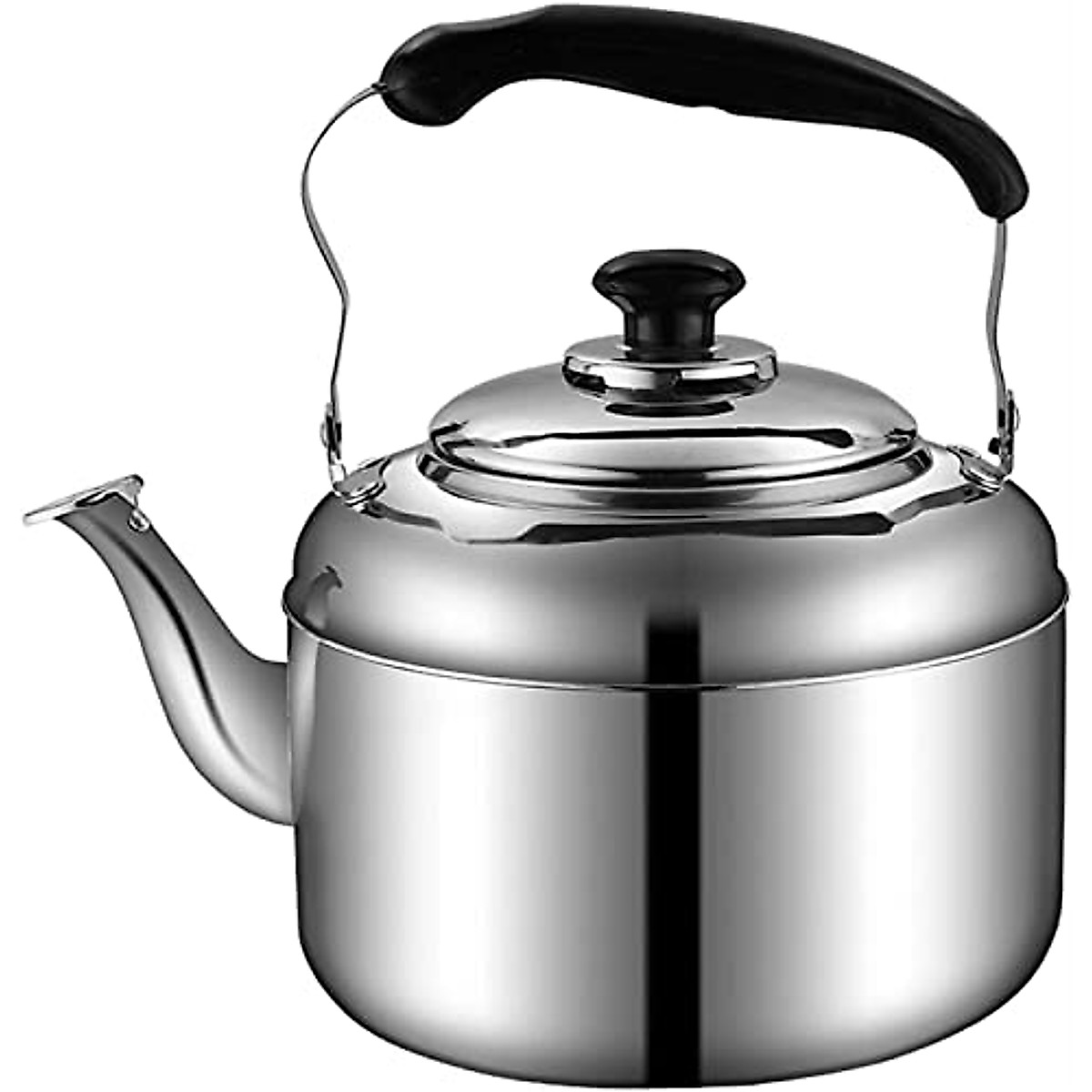 Food Grade Stainless Steel Tea Pots for Stove Top Automatic Whistling Tea Kettle, Anti-scalding Handle Dustproof Lid, Suitable for All Kinds of Stoves (Size : 5L)