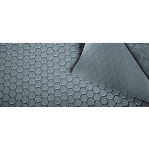 G-Floor Seamless Sheet Vinyl Shed Flooring Cover with Bonded Fibrous Backing - Small Coin Pattern (8' x 8', Slate Grey)