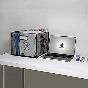 Samstar File Folder Box, Mesh Hanging File Organizer File Crate Folder Bin Holder Storage Box, Letter Size, Black