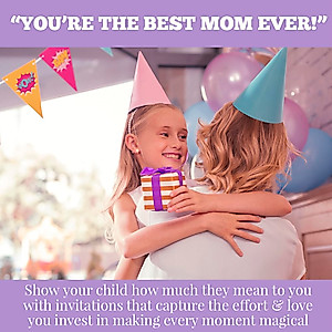 Amanda Creation Watercolor Floral Butterfly Birthday Party Fill In Style Invitations in pink, blue and purple. Set of 20 including envelopes