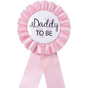 Armear Pink Baby Shower Sash for Mom To Be Sash Baby Boy Shower Decorations Daddy To Be Badge Baby Shower Decorations Girl - Gender Reveal Decorations