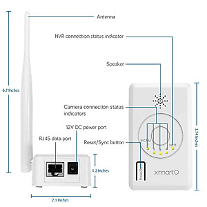 XMARTO RPT20 WiFi Security Camera Repeater/Range Extender - Works for XMARTO Plug-in WiFi Cameras and NVR with ver. 3.0+