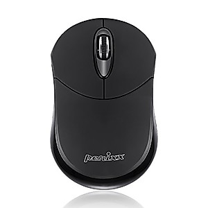 Perixx PERIMICE-802B Wireless Bluetooth Mouse - Portable Design for Windows, iOS, and Android Tablet - Black Rubber Black