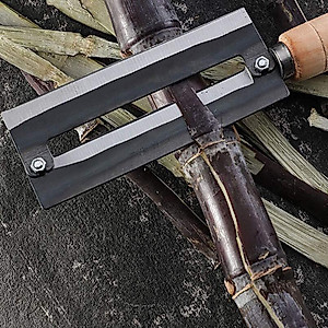 LANGCA Planer Knife, Pineapple Sugarcane Peeling Knife, High Carbon Steel and Wood Straight Handle Anti-Slip Knife, Peeling Artifact