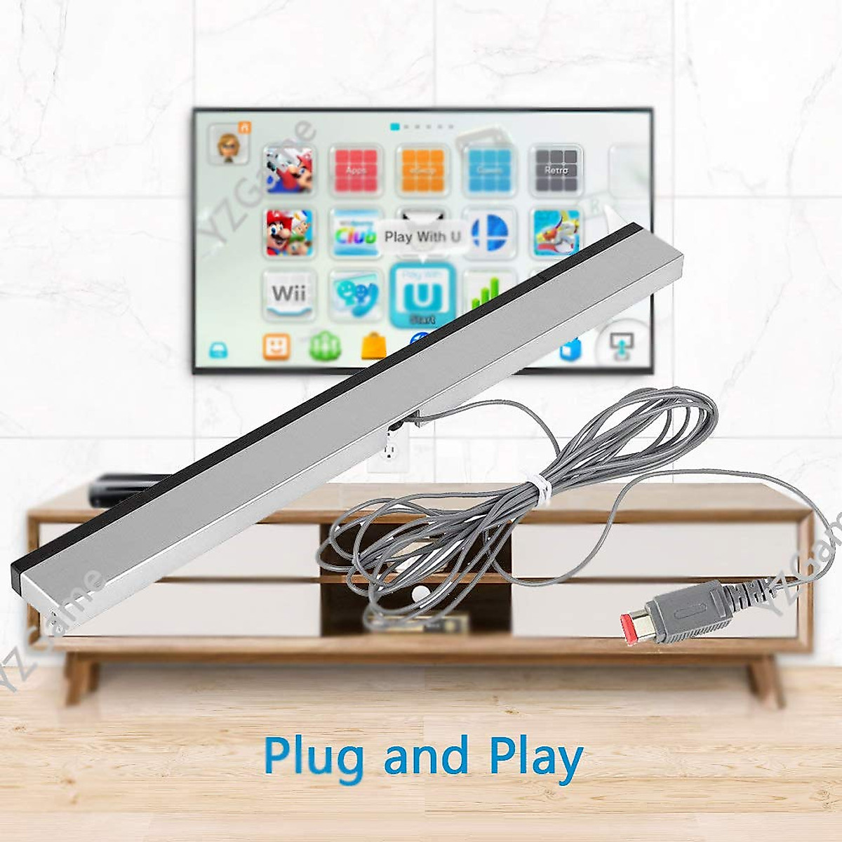 Replacement for Wii Sensor Bar Compatible with Wii U for Nintendo Wired Lnfrared Sensor Bar Wii Console Accessories