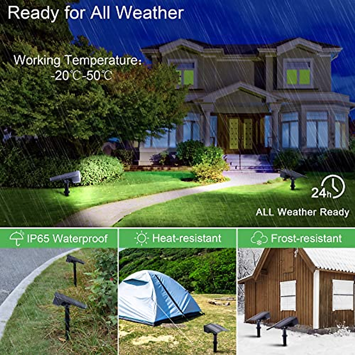 Bright Solar Spot Lights Outdoor Motion Sensor,3 Modes Solar Motion Sensor Outdoor Lights,Waterproof Solar Lights Outdoor,LED Garden Landscape Spotlights for Yard Pathway Driveway Walkway Wall(2Pack)