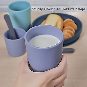 Silicone Baby Cup 2Pack, Silicone Cup for Toddlers, Baby Open Cup BPA/Phthalate Free, Shatter Proof. (Green)