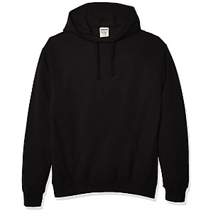 Hanes Men's Comfortwash Garment Dyed Hoodie Sweatshirt, Black, Large