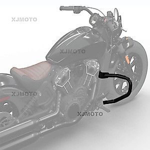 XJMOTO Black Engine Guard Frame Crash Bar Protection Highway Crash Bar Kit Compatible with 2015-2024 Indian Scout/ Scout Sixty/ Scout Bobber