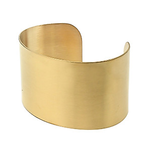 COUYA Gold Plated Wide Matt Cuff Bangle Bracelets for Women Blank Satin Bracelet Wristband Adjustable Size